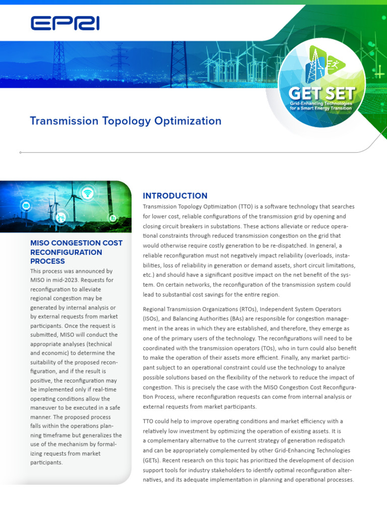 MISO Transmission Topology Optimization | PDF | Electric Power Transmission | Simulation