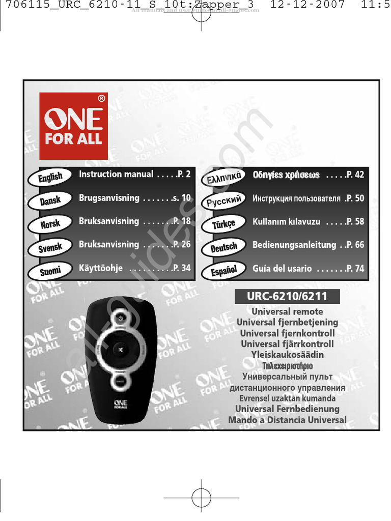 One For All Remote | PDF | World Wide Web | Internet & Web
