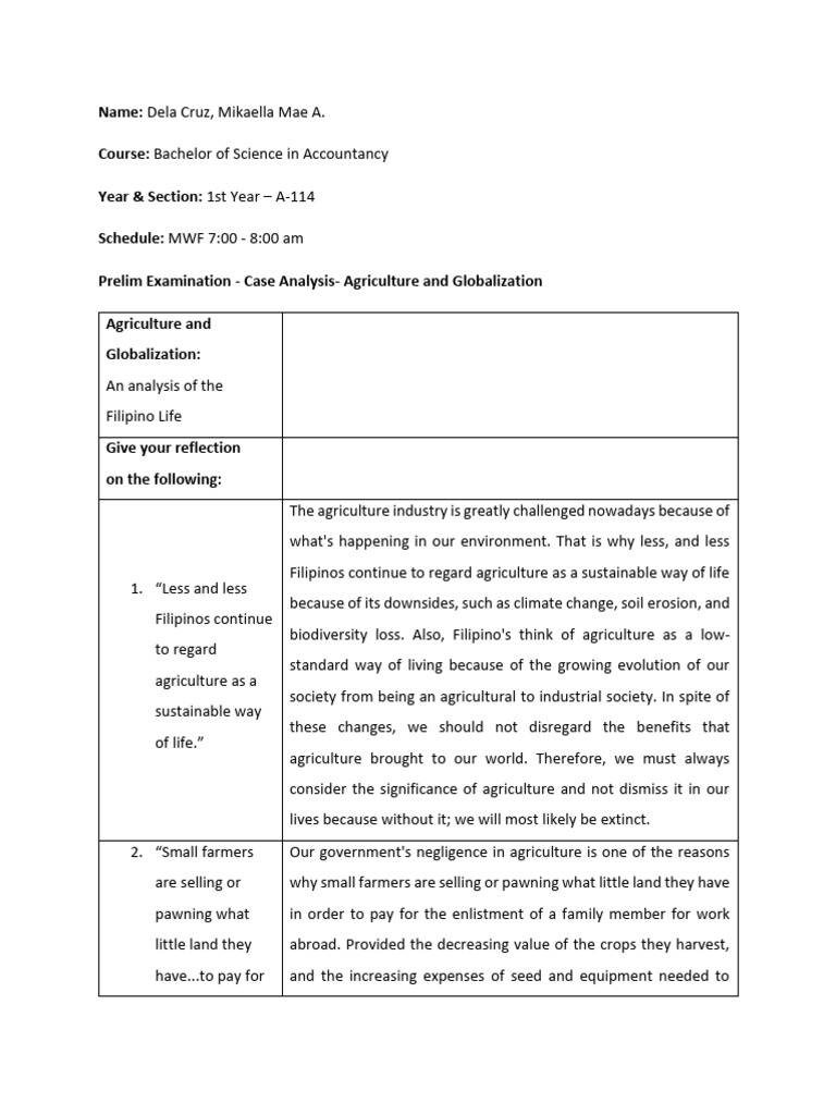 BH2 - Prelim - Dela Cruz, Mikaella Mae A - A114 | PDF | Agriculture | Philippines