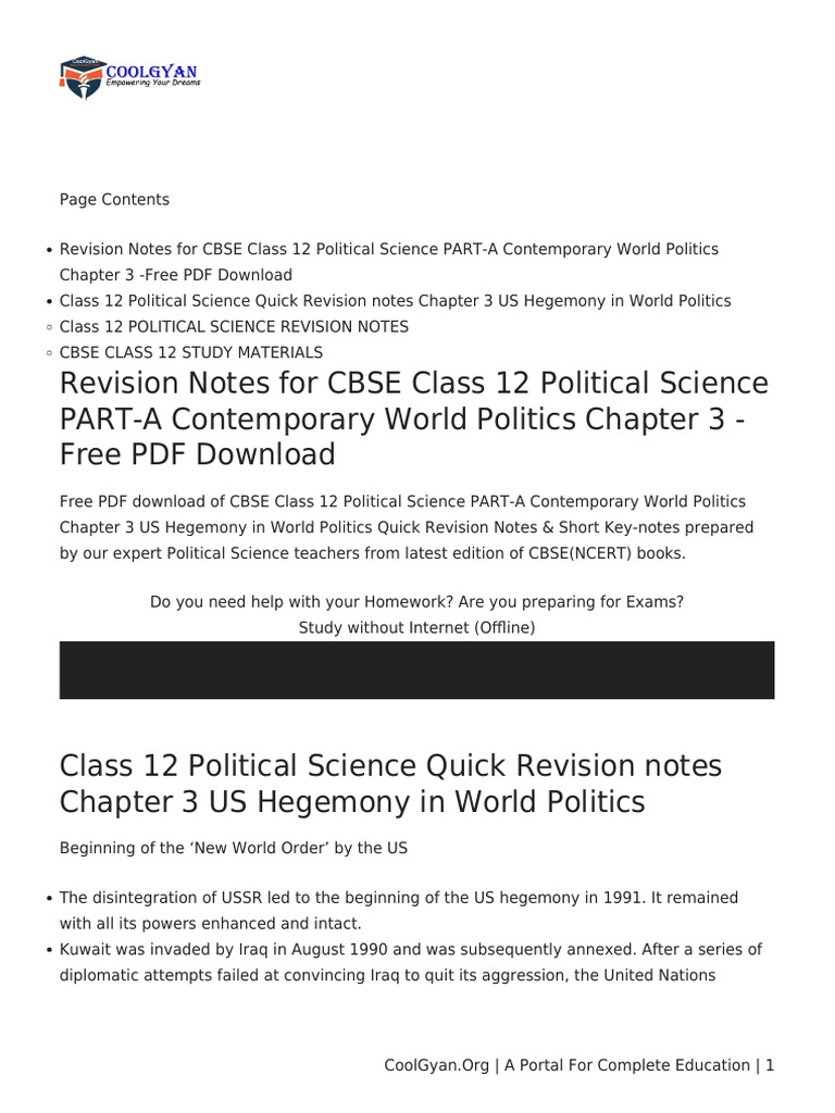 Chapter 3 US Hegemony in World Politics | PDF | Hegemony | September 11 Attacks
