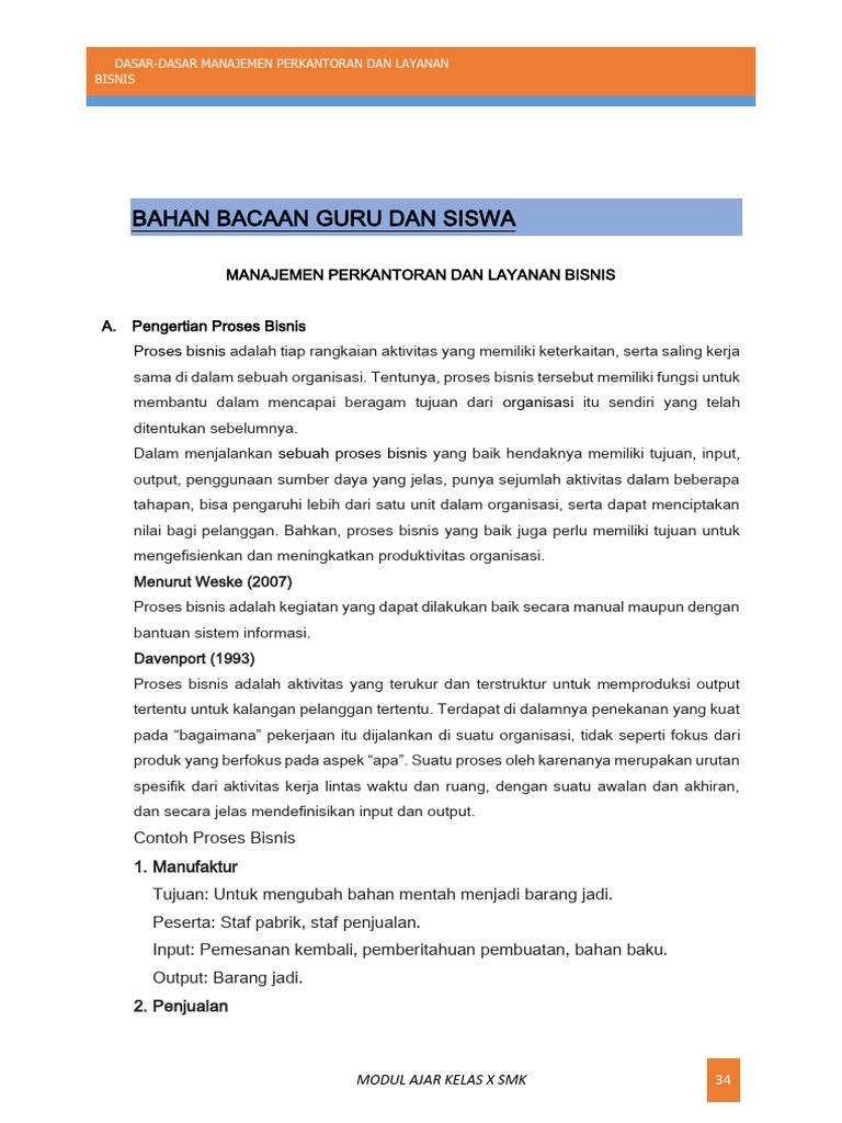 Bahan Bacaan Elemen Bisnis Manajemen Perkantoran | PDF | Karier ...