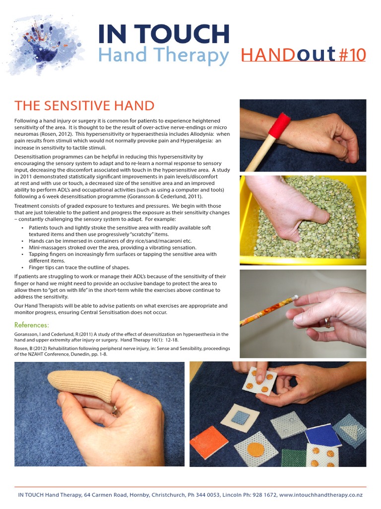 In Touch Hand Therapy Handout | PDF | Somatosensory System | Senses