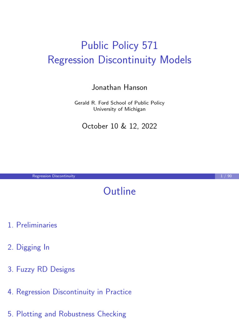 08 Regression Discontinuity | PDF | Regression Analysis | Linear Regression
