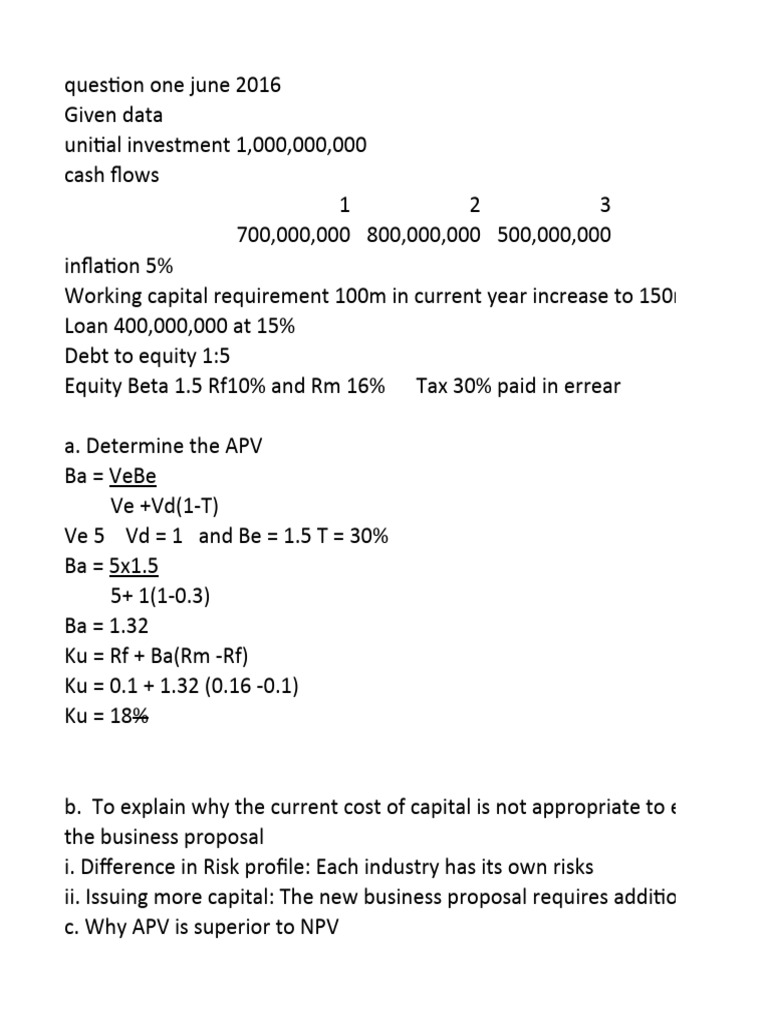 APV and Business Valuation Methods | PDF | Valuation (Finance) | Dividend