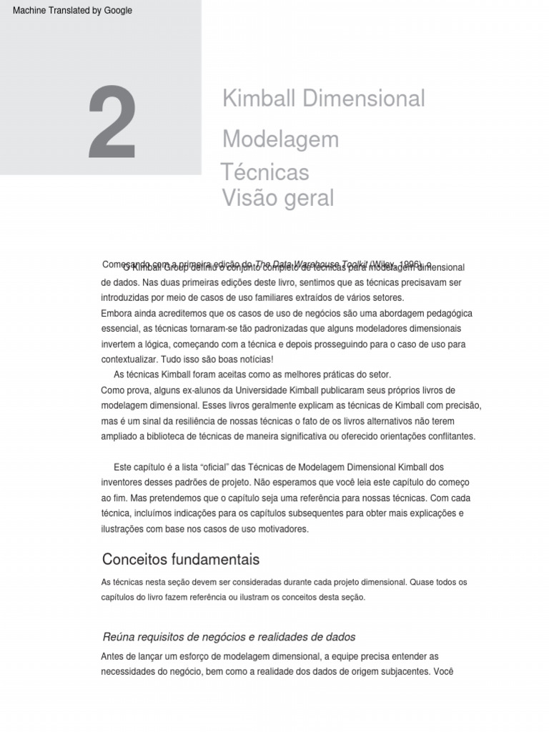 Técnicas de Modelagem Dimensional Kimball | PDF | Armazém de dados ...