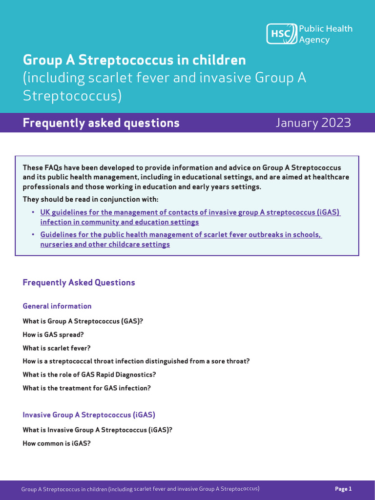 IGAS - Factsheet - 01 - 23 Final | PDF | Influenza | Streptococcus