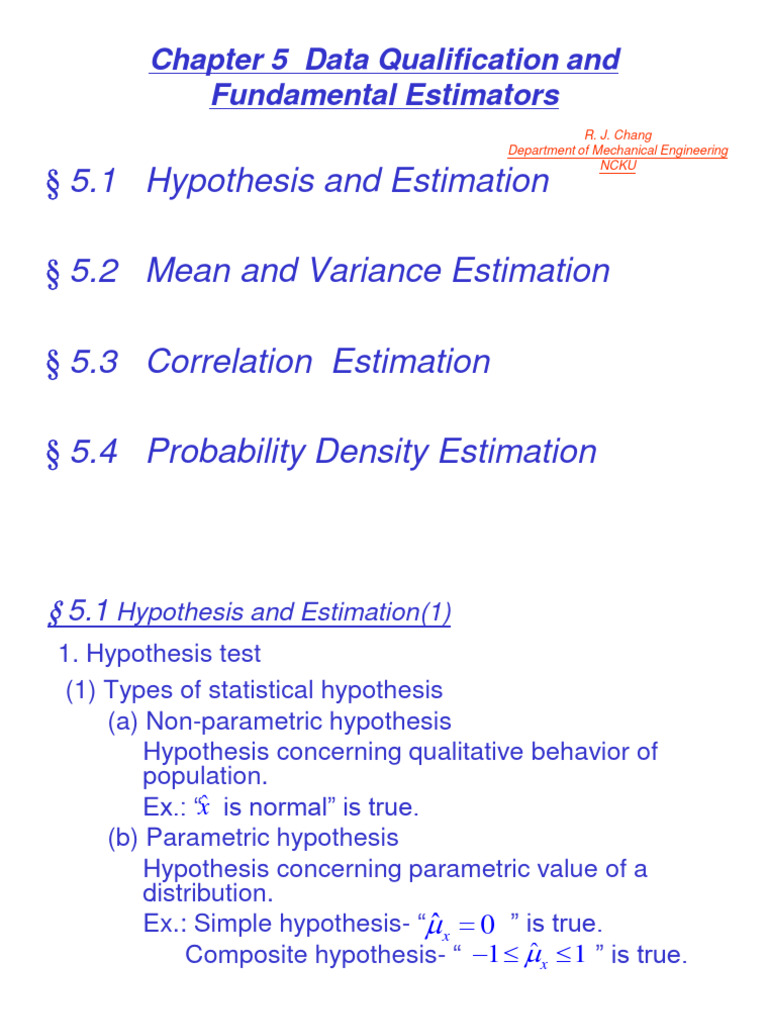 Chapter5 Estimator For Random Data | PDF | Estimator | Statistical ...