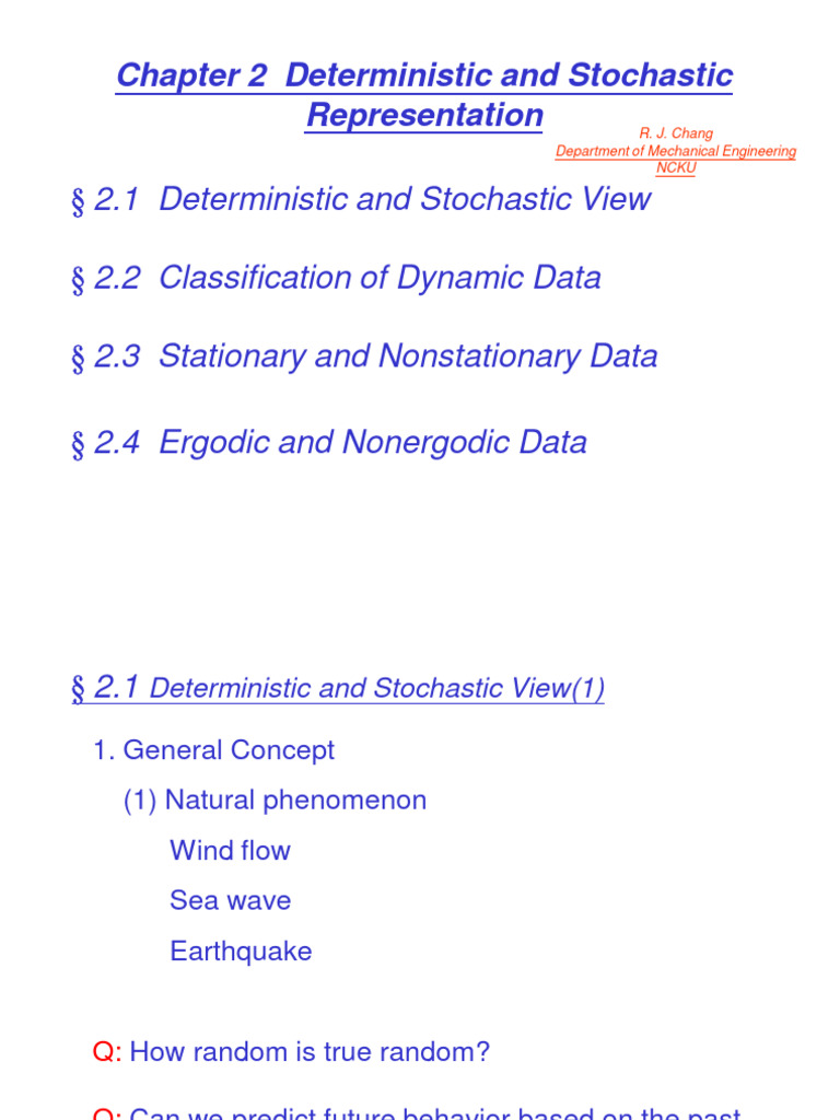 Chapter2 Deterministic And Stochastic Pdf Stationary Process Time