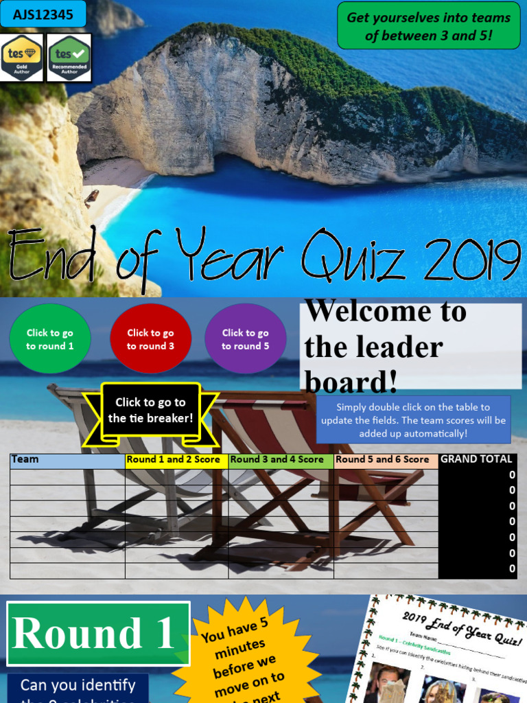 End of Year Quiz 2019 | PDF