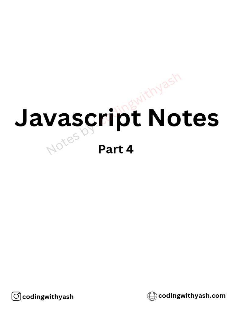 Js Notes Part 4 by Codingwithyash | PDF | Computer Programming ...