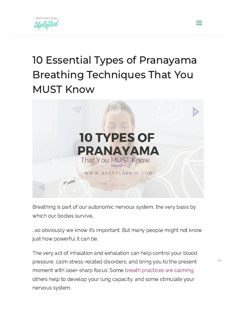 10 Essential Pranayama Techniques | PDF | Prana | Asana