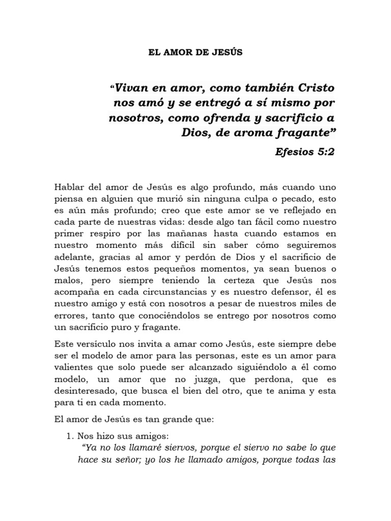 El Amor Incondicional de Jesús | PDF | Amor | Jesús