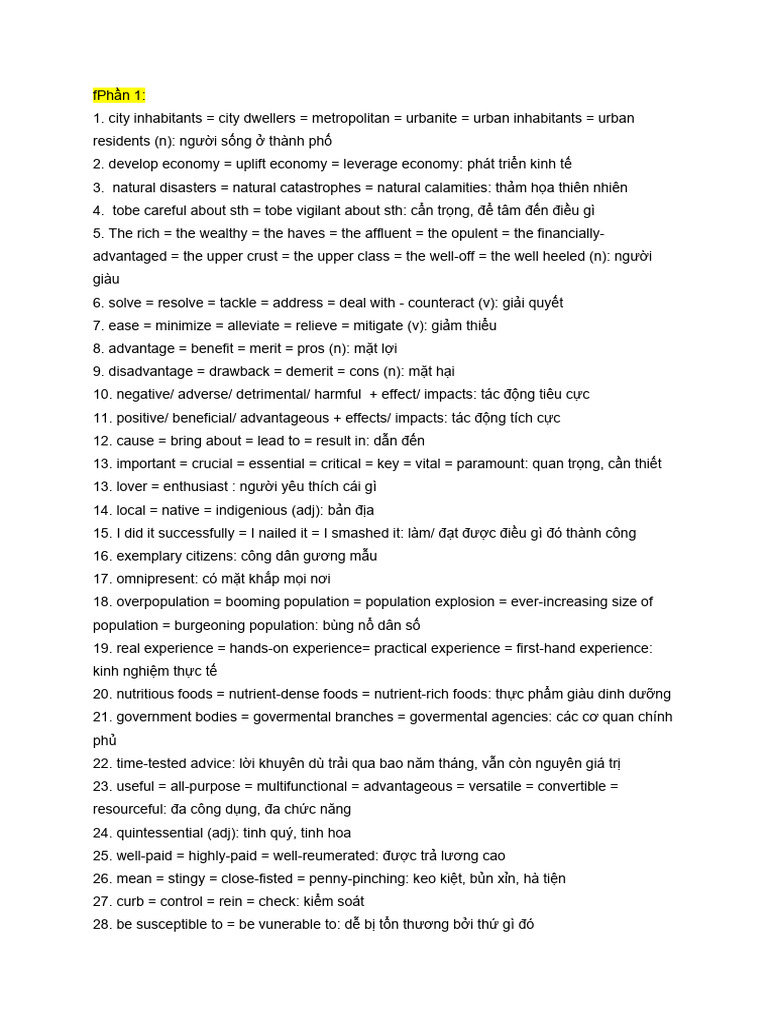 Advanced Vocab & Structure | PDF