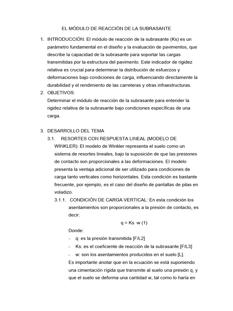 El Módulo de Reacción de La Subrasante | PDF | Elasticidad (Física) | Deformación (ingeniería)