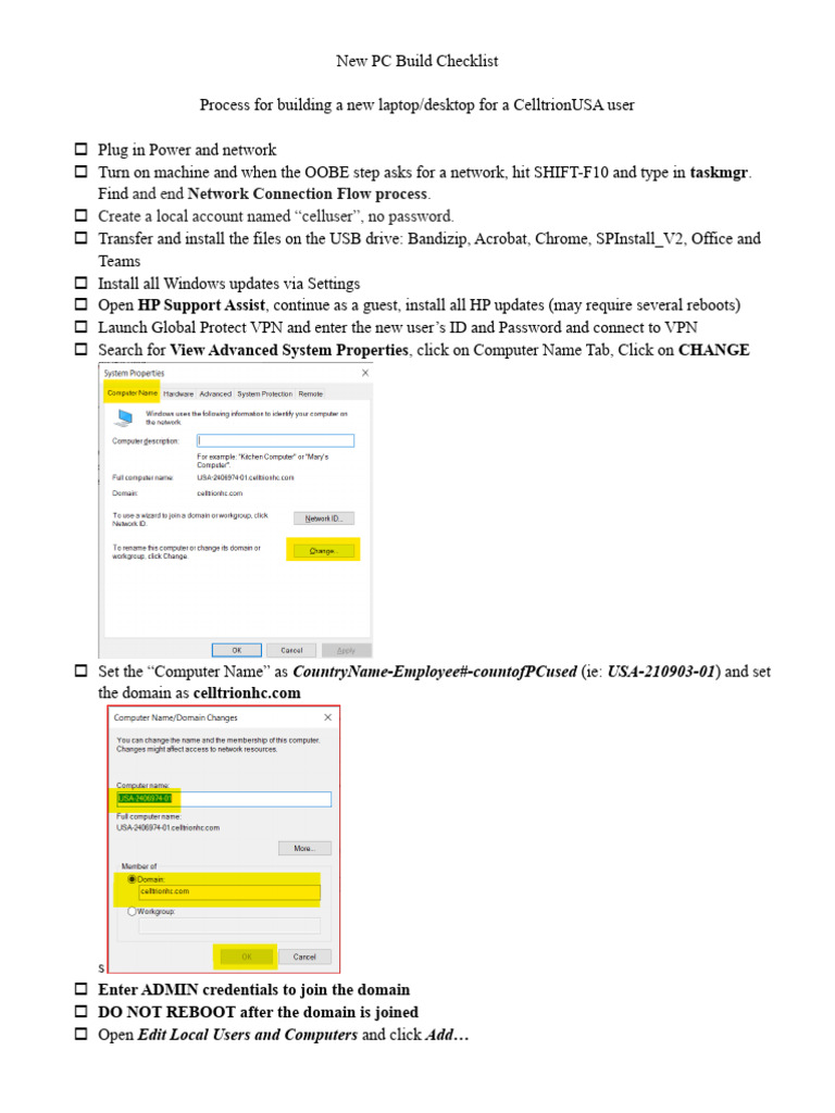 New PC Build Checklist | PDF