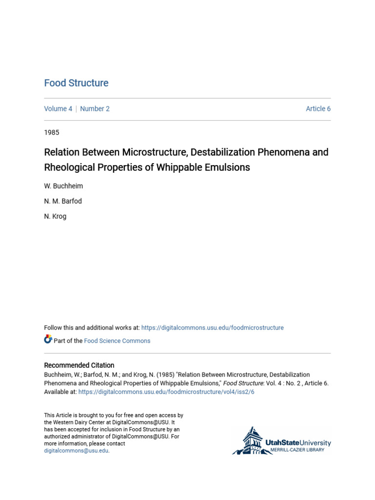 Relation Between Microstructure Destabilization Phenomena and RH | PDF | Emulsion | Foam