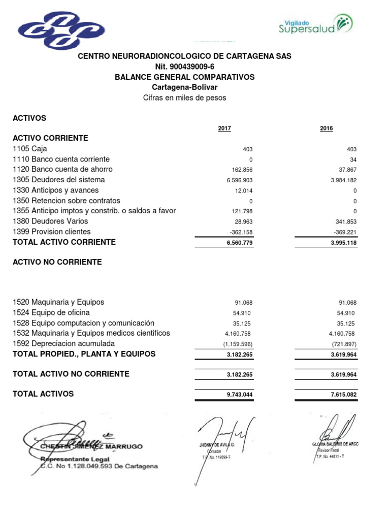 Balance General Comparativos Cnro 2017 | PDF | Economía Financiera ...