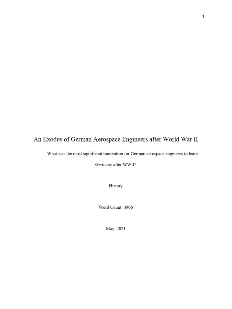 Post-WWII German Engineer Exodus | PDF