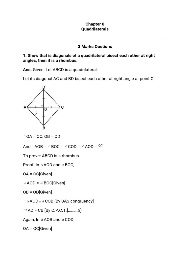 Chapter 8 Quadri Aterals | PDF | Rectangle | Classical Geometry