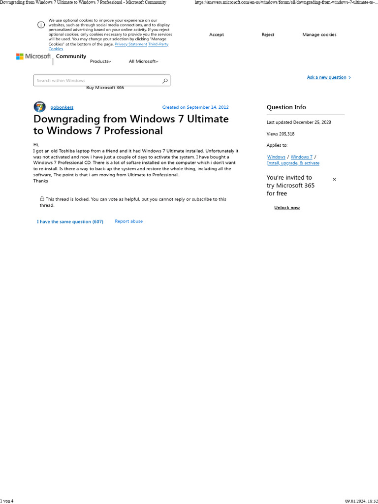 Windows 7 Downgrade Guide | PDF | Windows 7 | Microsoft Windows