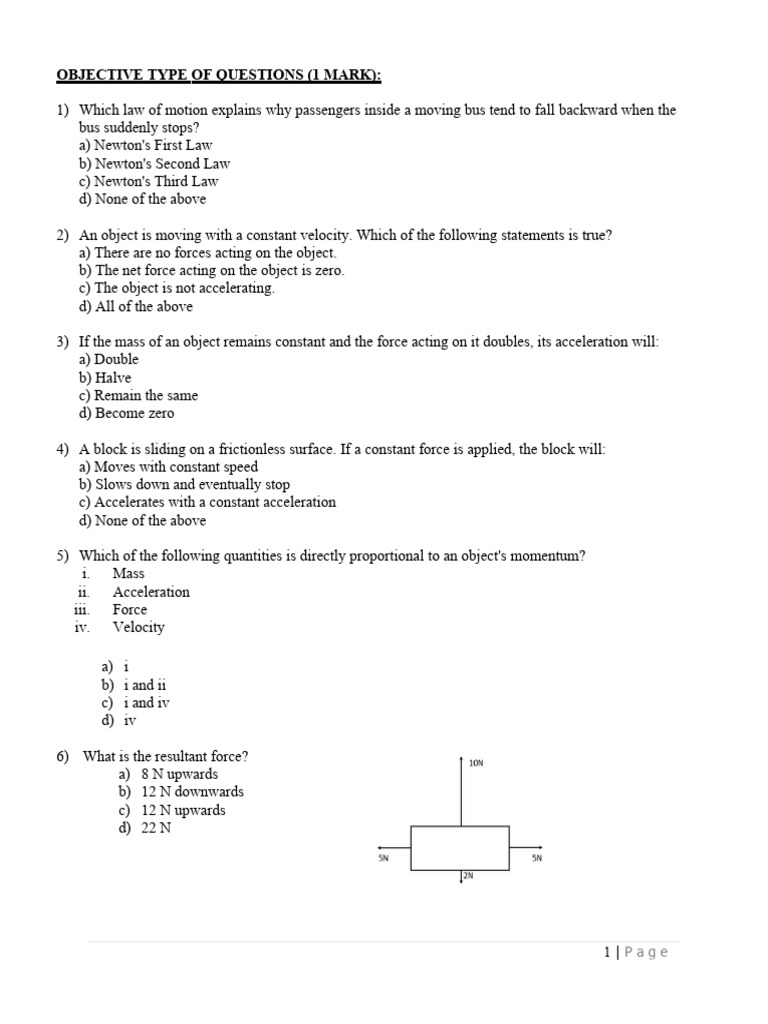 Newton's Laws and Force Calculations | PDF | Force | Newton's Laws Of ...