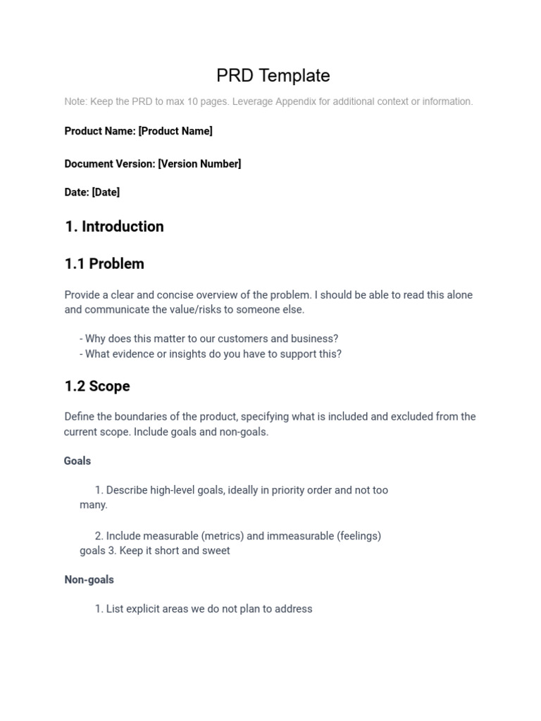 PRD Template | PDF | Risk | Use Case