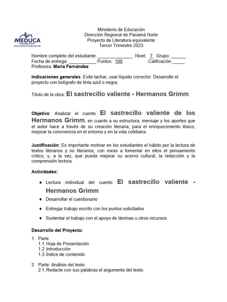 Proyecto de Literatura Septimo III 2023 | PDF | Unicornio