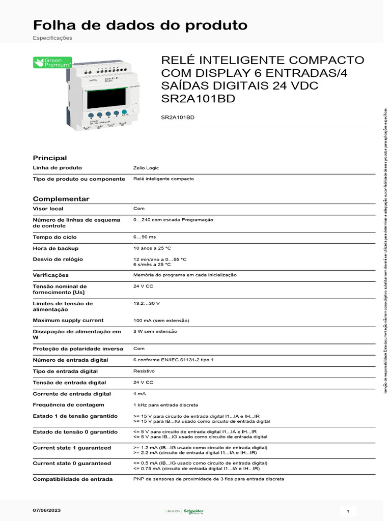 Relés Inteligentes - Zelio Logic - SR2A101BD | PDF | Rede elétrica ...