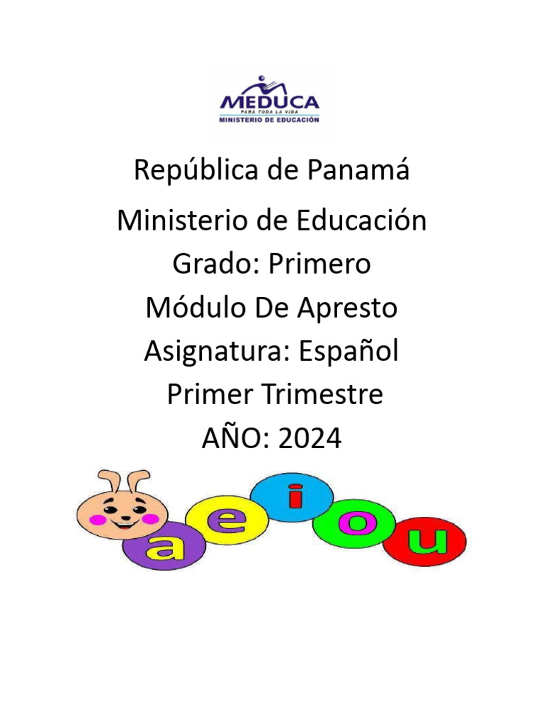 Apresto de Primer Grado 2024 | PDF | Vocal | Fonología