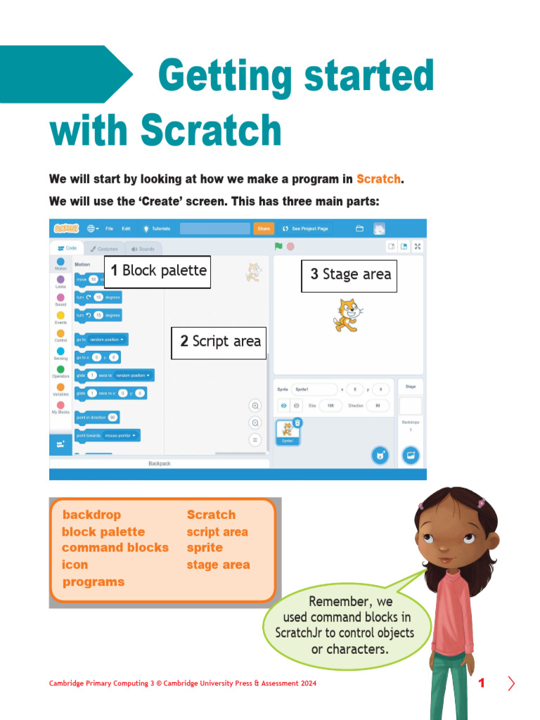 Prim Comp lb3 Getting Started With Scratch | PDF | Scratch (Programming Language) | Icon (Computing)
