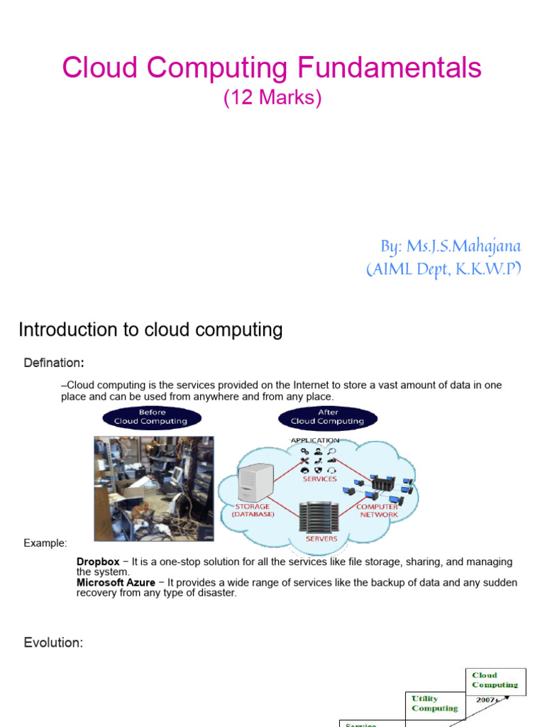 Unit 1 - Cloud Computing Fundamentals | PDF | Cloud Computing | Computing