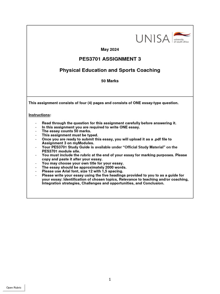 Assessment 3 PES3701 Essay | PDF | Essays | Learning