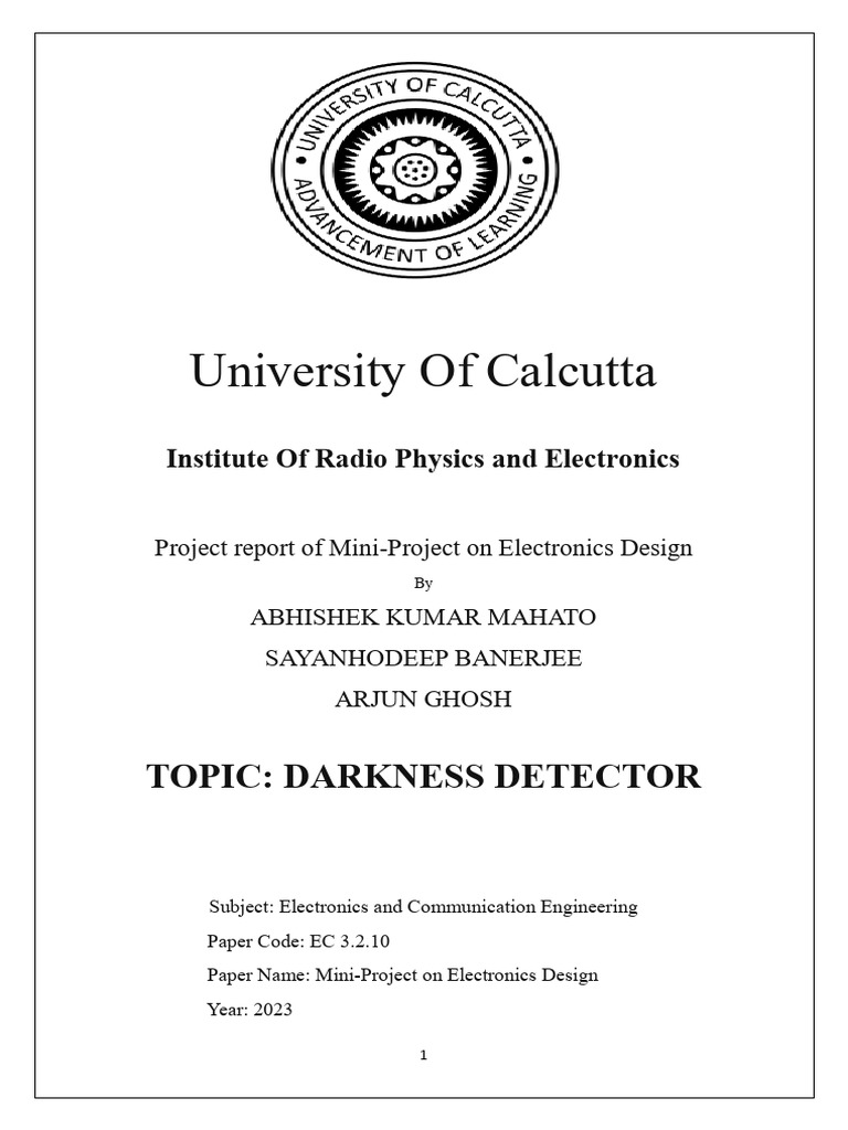 Darkness Detector Circuit Design Report | PDF | Printed Circuit Board ...