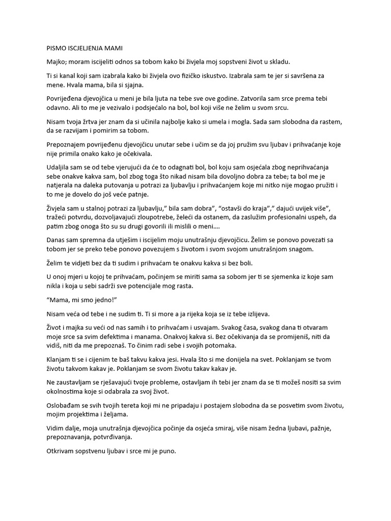 Pismo Iscjeljenja Mami | PDF