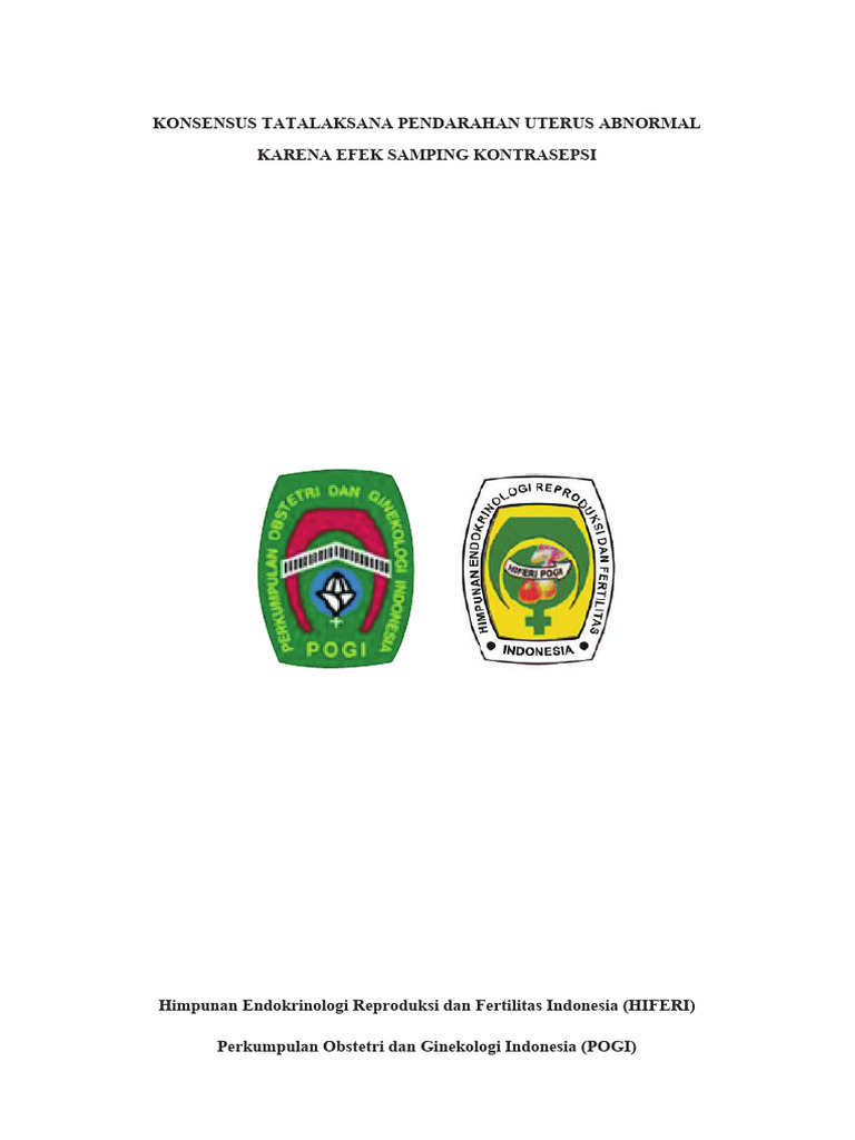 Konsensus Tatalaksana PUA Akibat Kontrasepsi Cetak | PDF