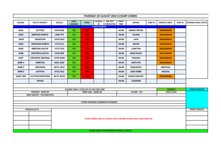 Thursday 1st August 2024 CC - SLWP Comms - SLWP | PDF