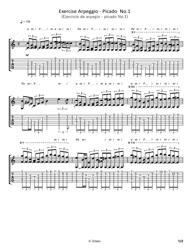 Exercise Arpeggio Picado No.1 | PDF