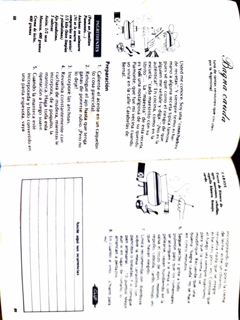 Blanca Cotta Receta Bagna Cauda | PDF | Cocina occidental | Cocinando