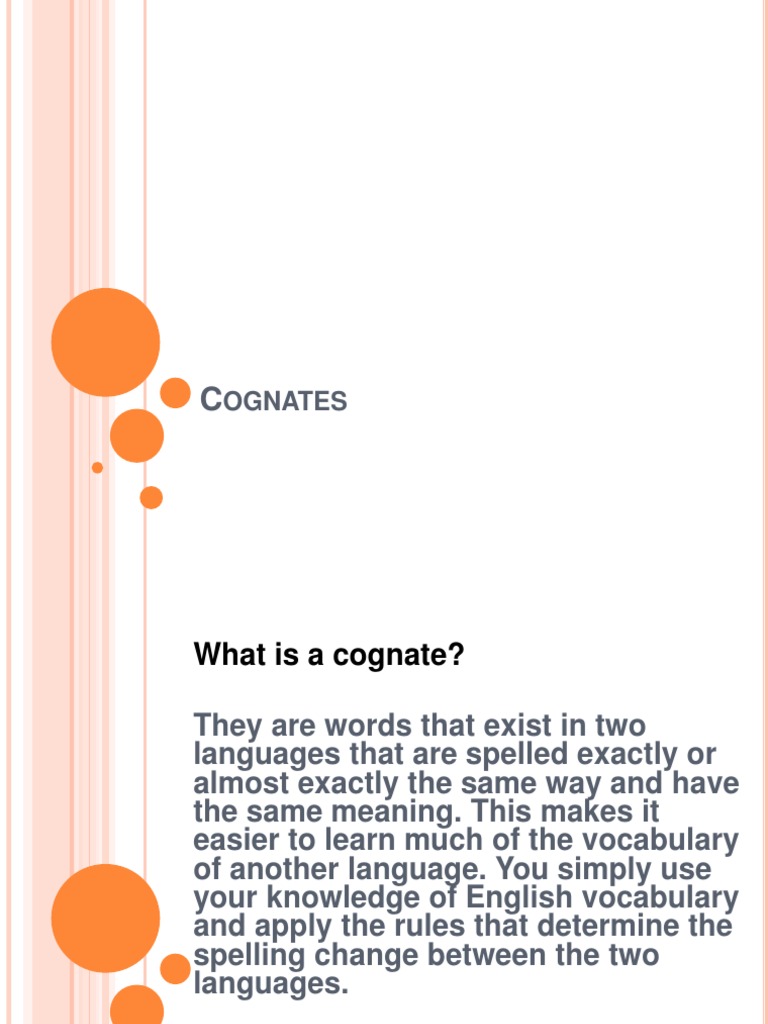 Cognates: A Spanish Learner's Guide | PDF | English Language ...