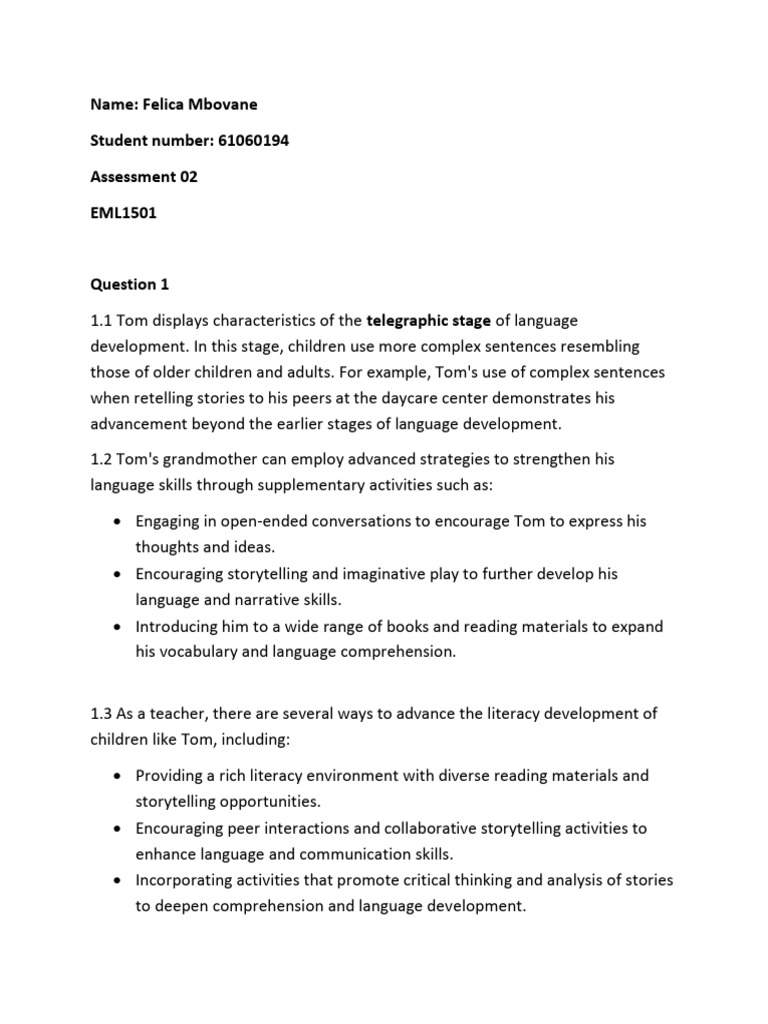 Eml1501 Ass2 | PDF | Learning | Language Education