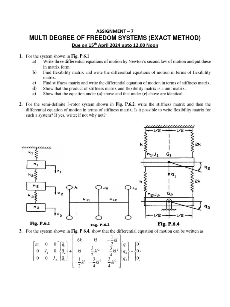 Assignment_No_7_2024 | PDF | Stiffness | Normal Mode Assignment_No_7_2024 | PDF | Stiffness | Normal Mode
