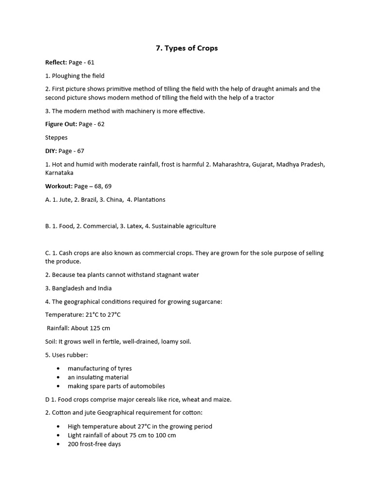 Chapter 7 - Types of Crops | PDF | Agriculture | Green Revolution