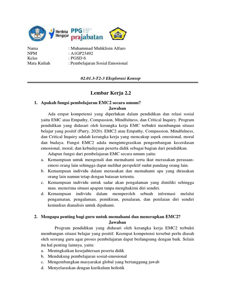 Pentingnya Pembelajaran EMC2 | PDF