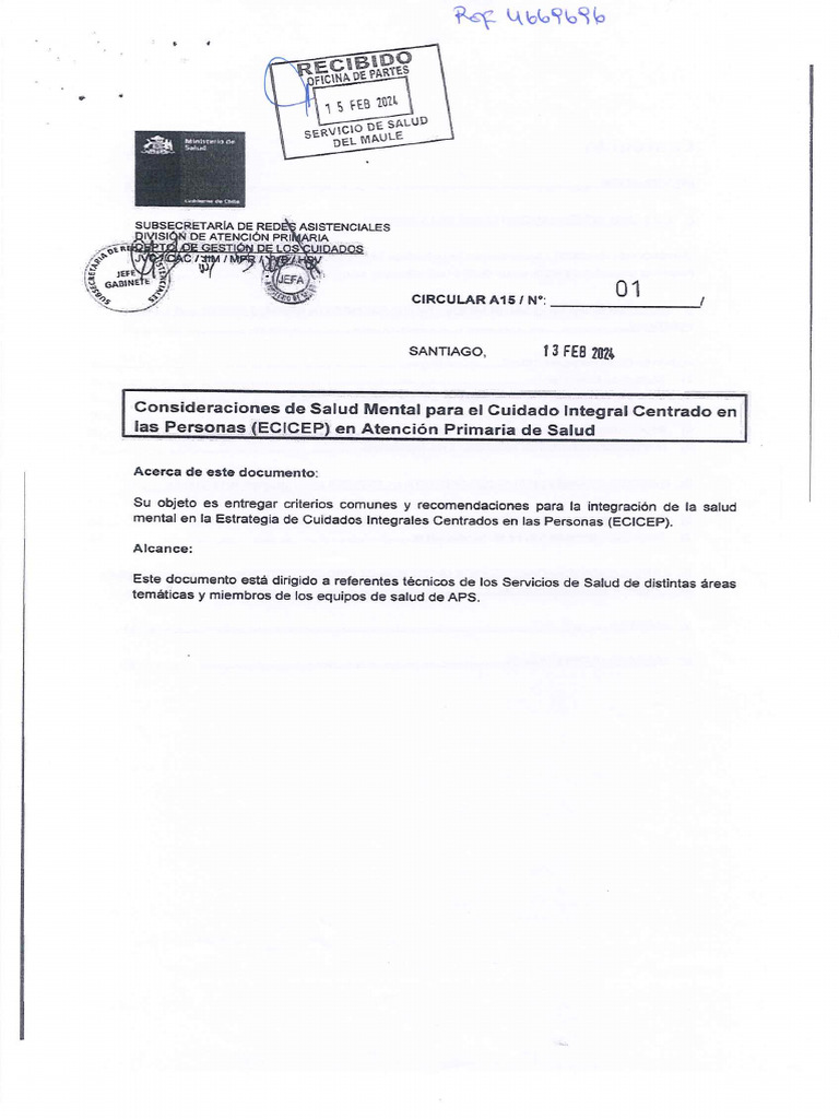 2024 Circular #01 Salud Mental | PDF