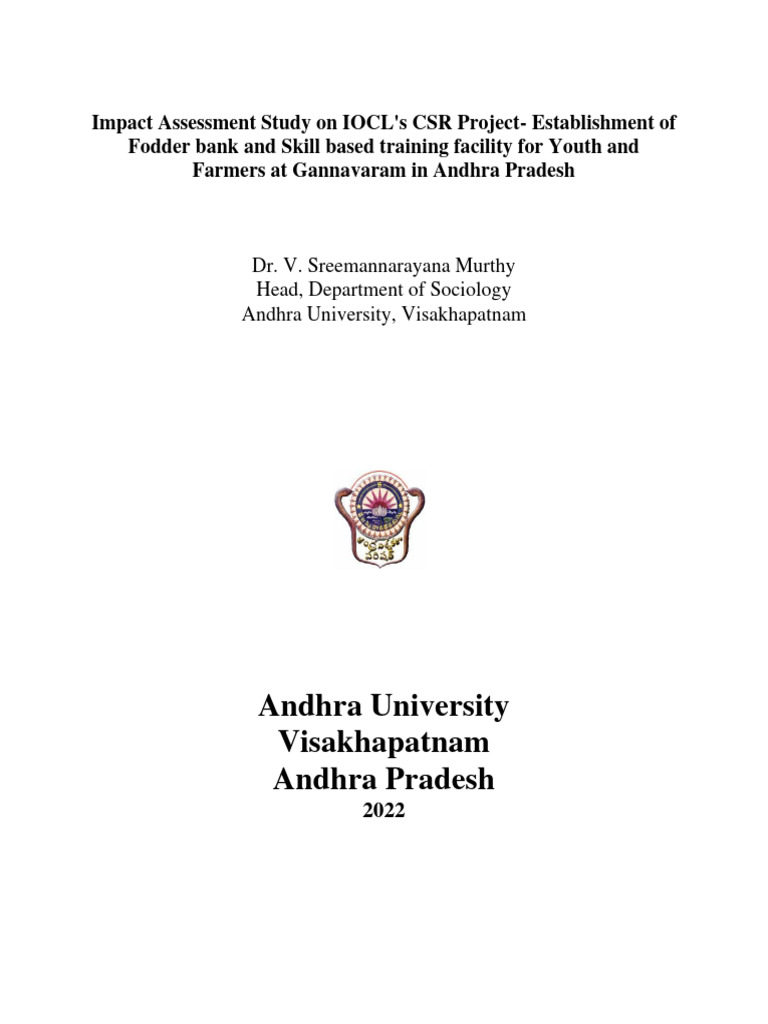 IOCL CSR Project Impact Assessment | PDF | Cattle | Milk
