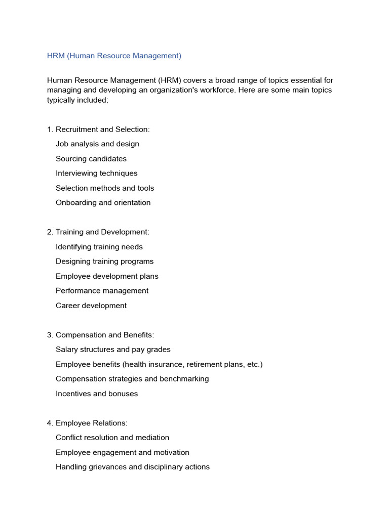 HRM (Human Resource Management) | PDF | Recruitment | Human Resource ...