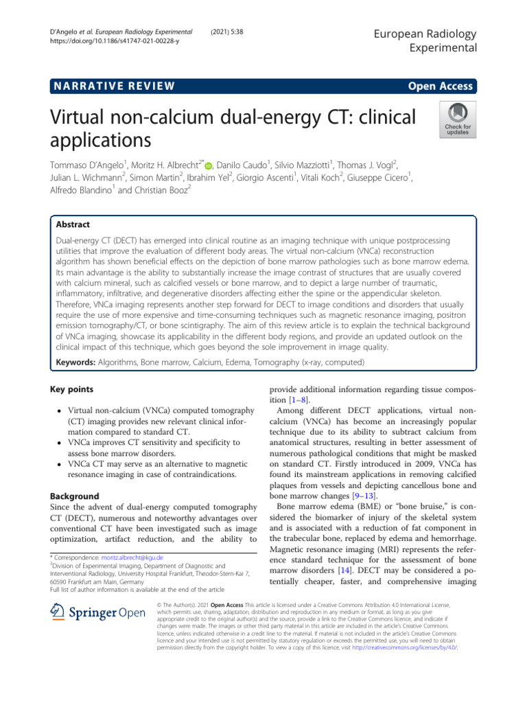 Virtual Non Calcium Dual Energy CT Clinical Application | PDF | Ct Scan ...
