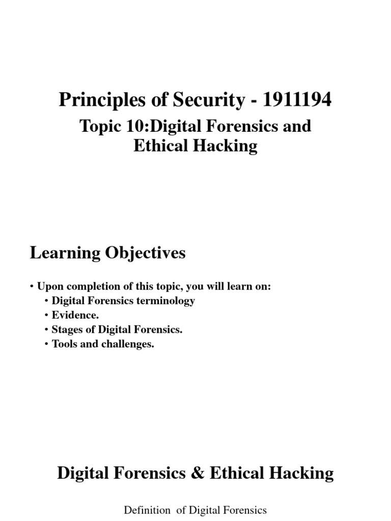 Topic 10 | PDF | Digital Forensics | Computer Forensics