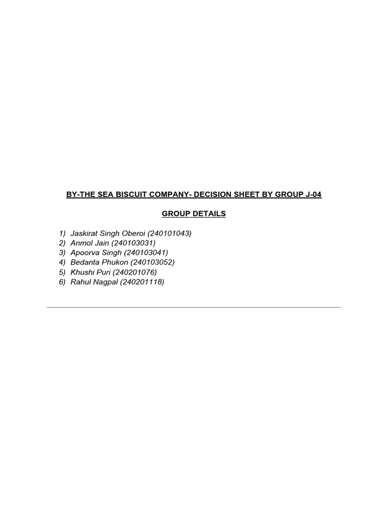 Group 4 J-04 Decision Sheet | PDF | Retail | Brand