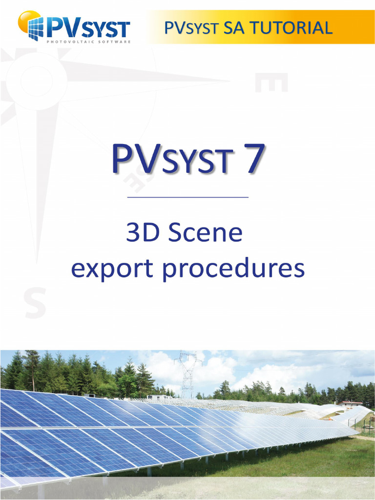 PVsyst 3D Export Procedures Guide | PDF | Sketch Up | 3 D Computer Graphics